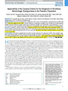 Applicability of the Curacao Criteria for the Diagnosis of HHT in the ...