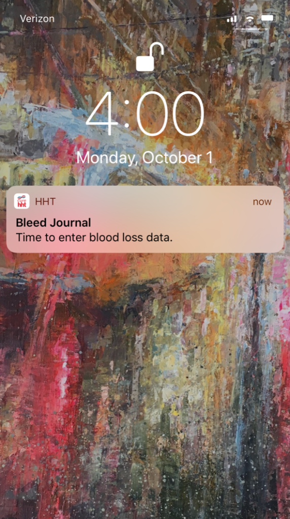 data entry reminder - CureHHT