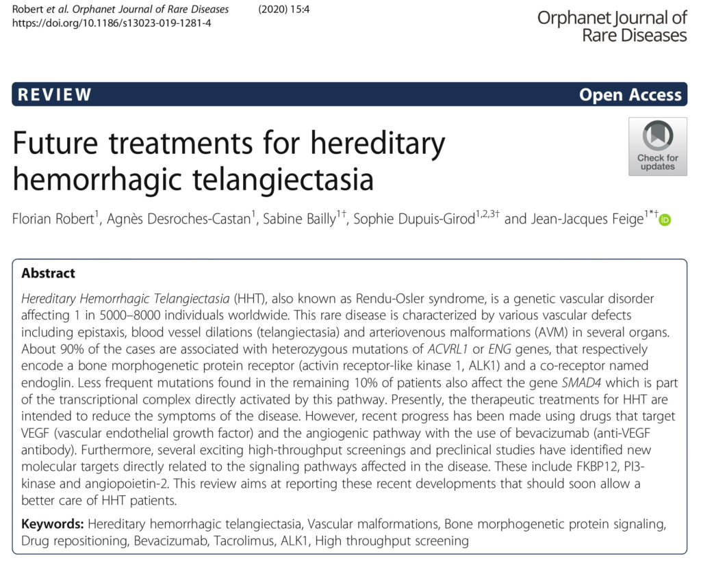 Future Treatments for Hereditary Hemorrhagic Telangiectasia - CureHHT