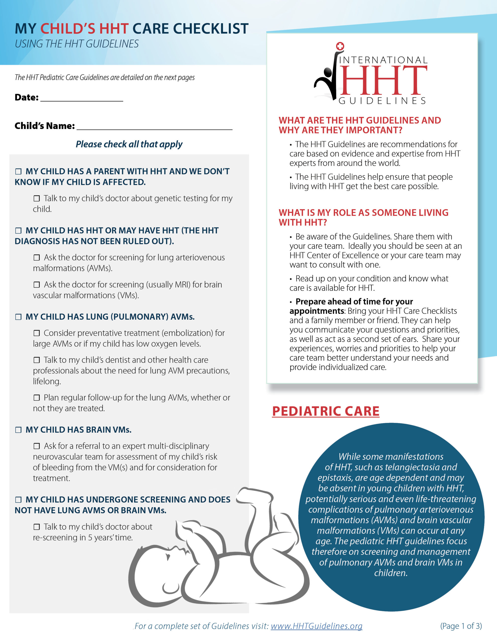 My Child's HHT Care Checklist - CureHHT