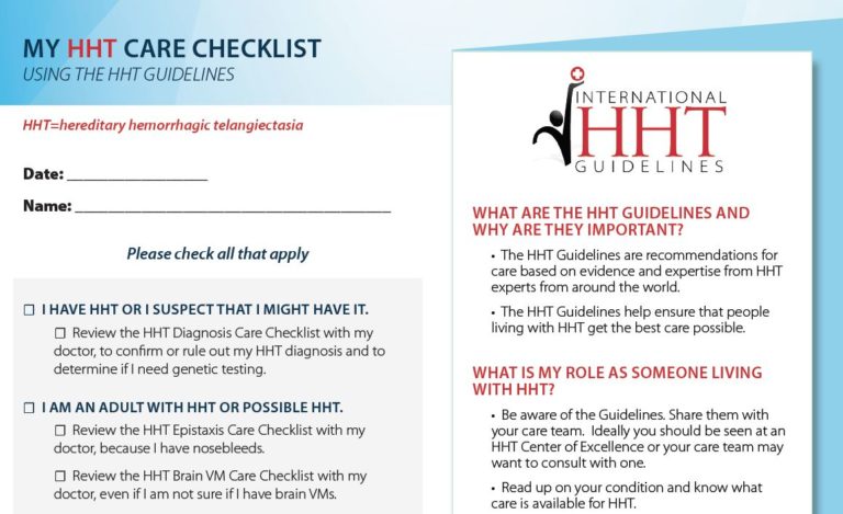 Patient Symptom & Care Checklists - CureHHT