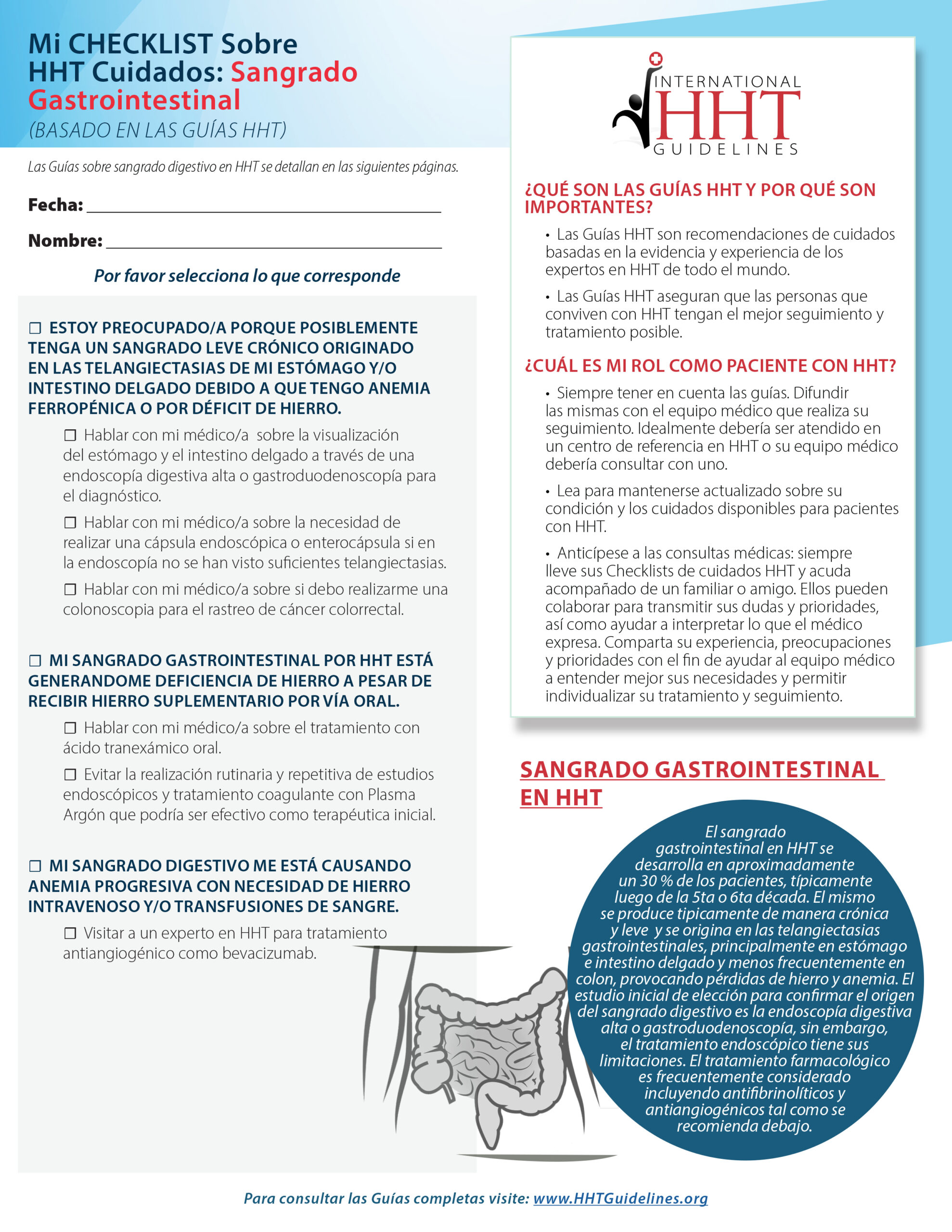 Mi CHECKLIST Sobre HHT Cuidados: Sangrado Gastrointestinal - CureHHT