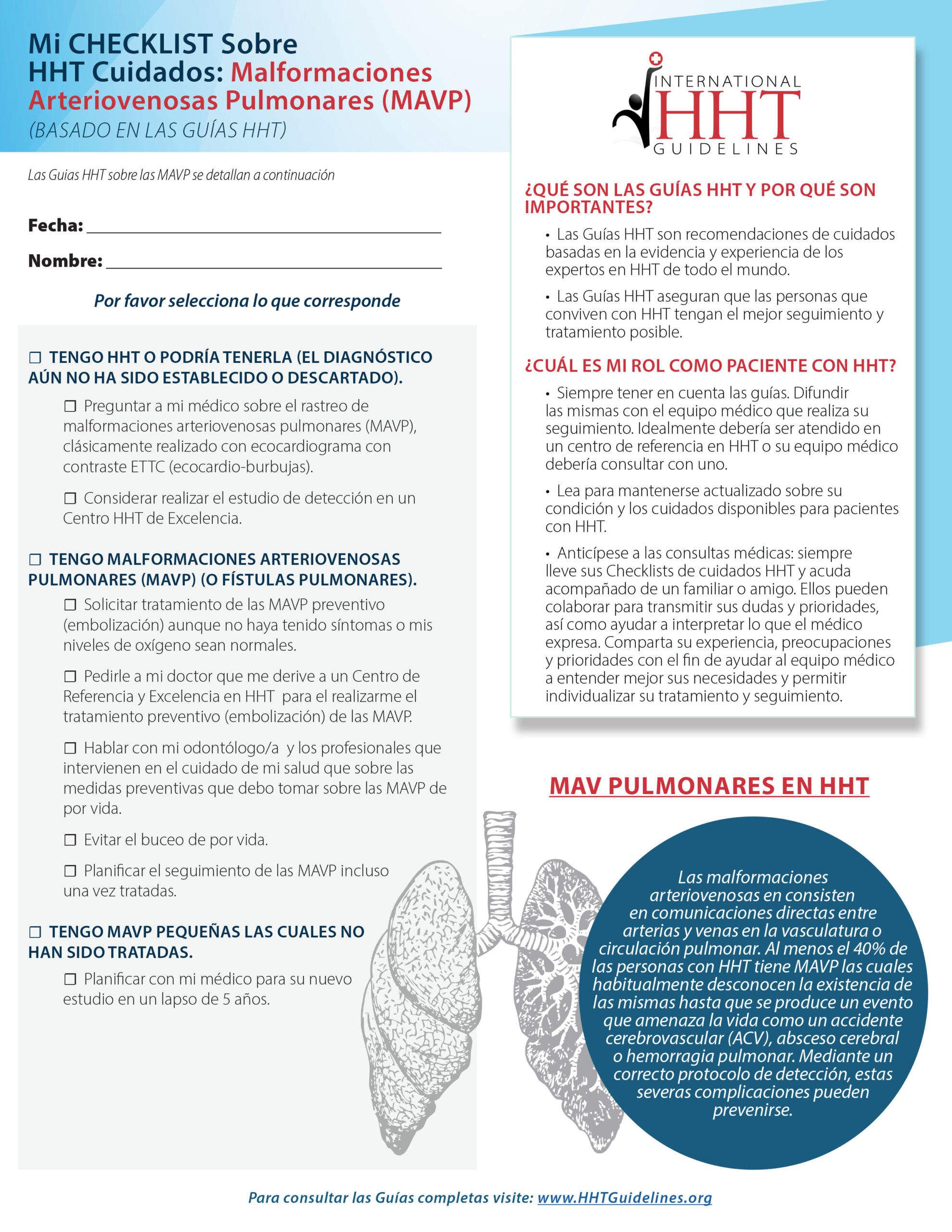Mi CHECKLIST Sobre HHT Cuidados: Malformaciones Arteriovenosas ...
