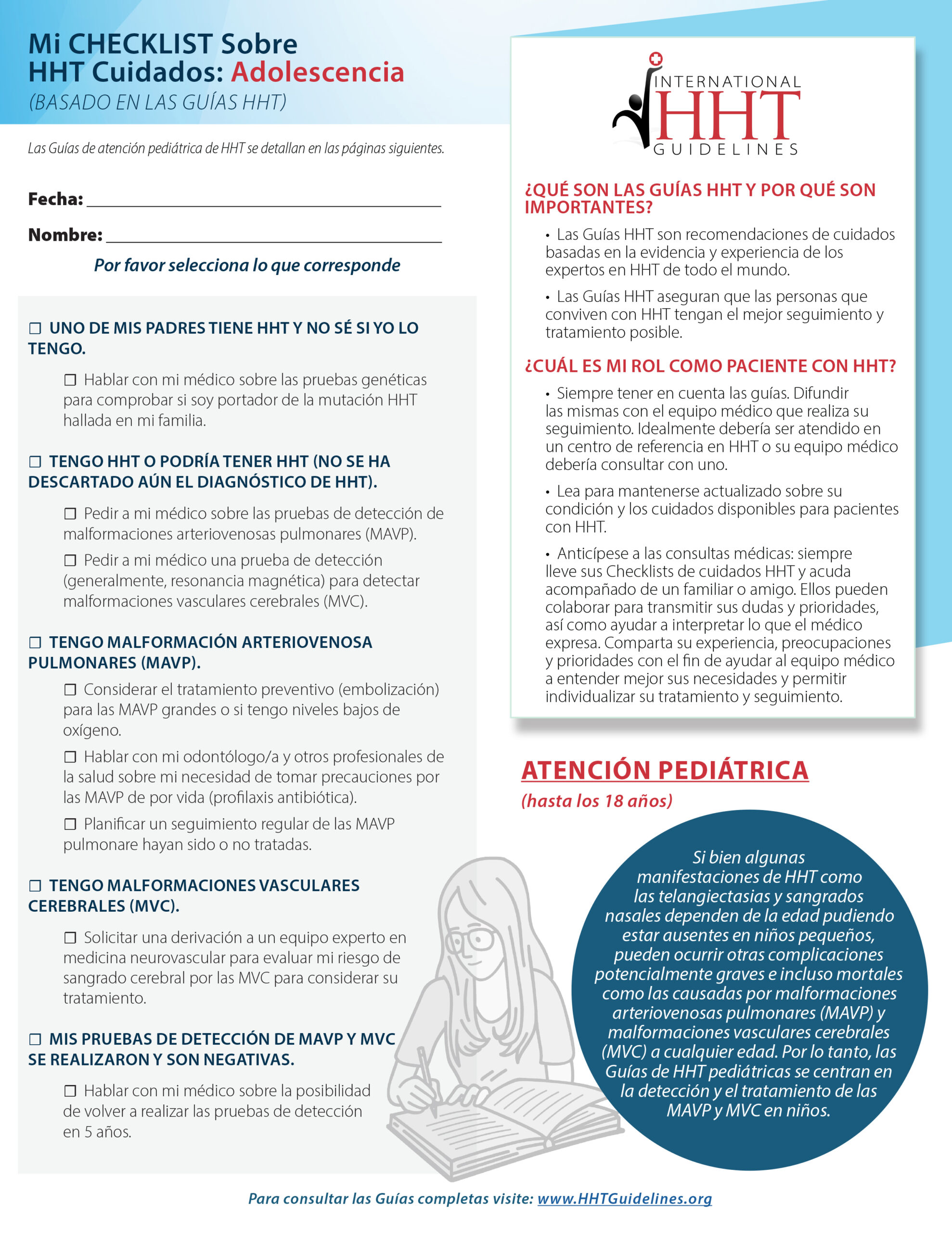 Mi CHECKLIST Sobre HHT Cuidados: Adolescencia - CureHHT